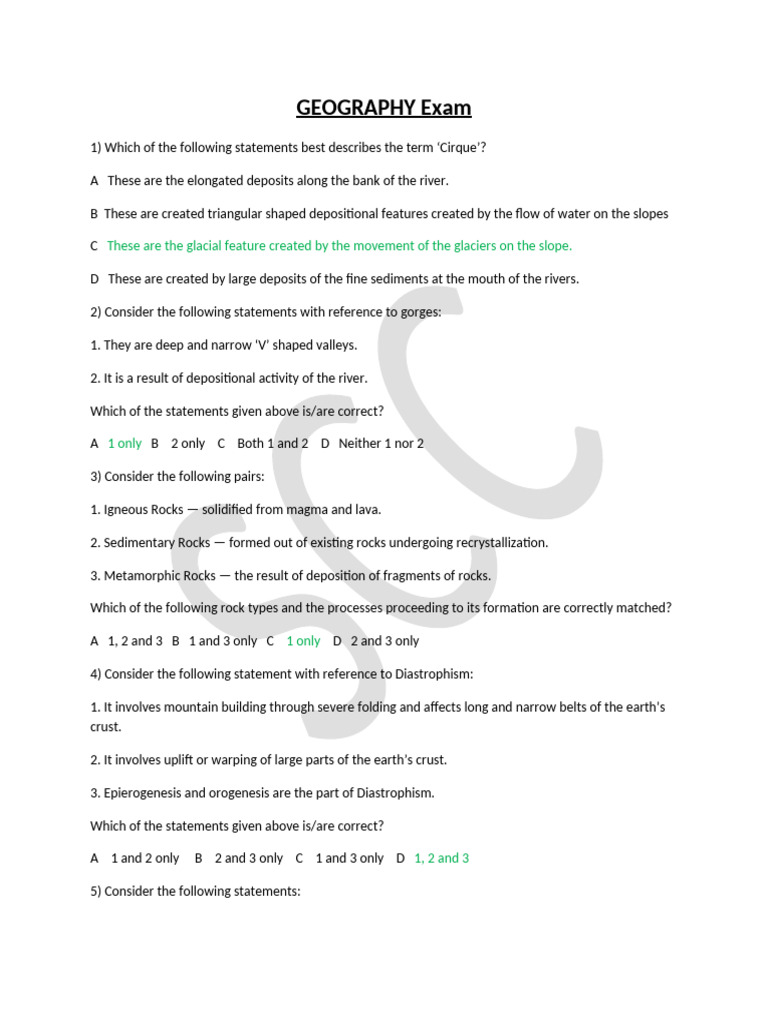 Bharat Ka Bhautik Swaroop Exam Guide | PDF | Rock (Geology ...