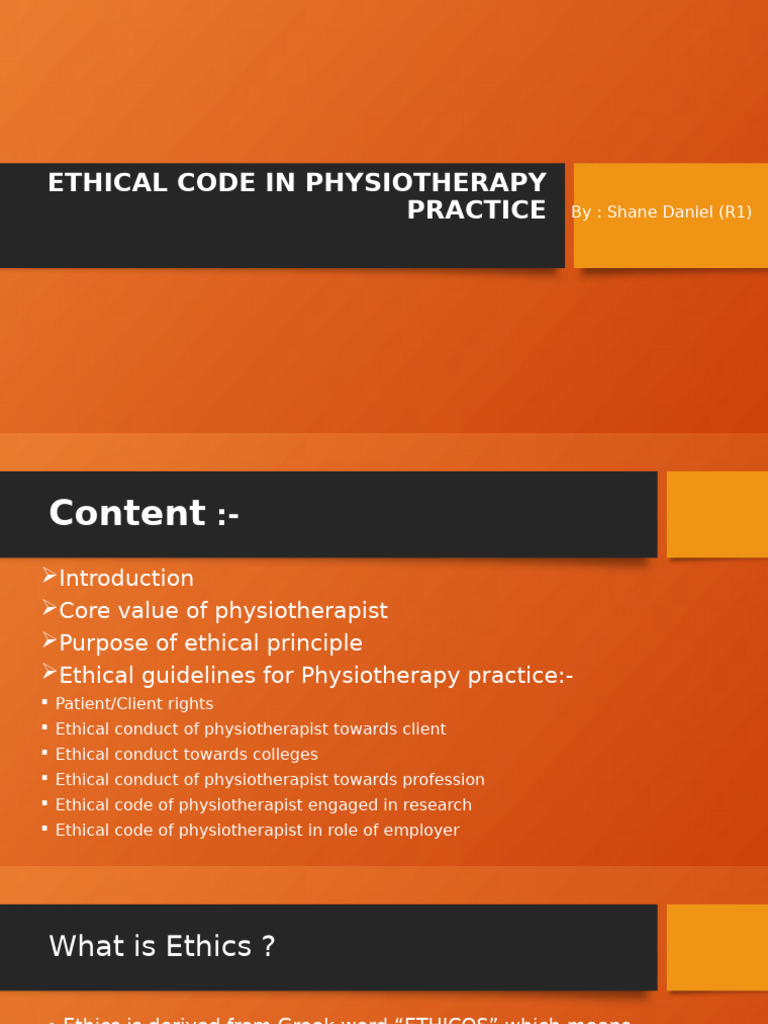 Ethical Guidelines for Physiotherapy Practice | PDF | Physical Therapy ...