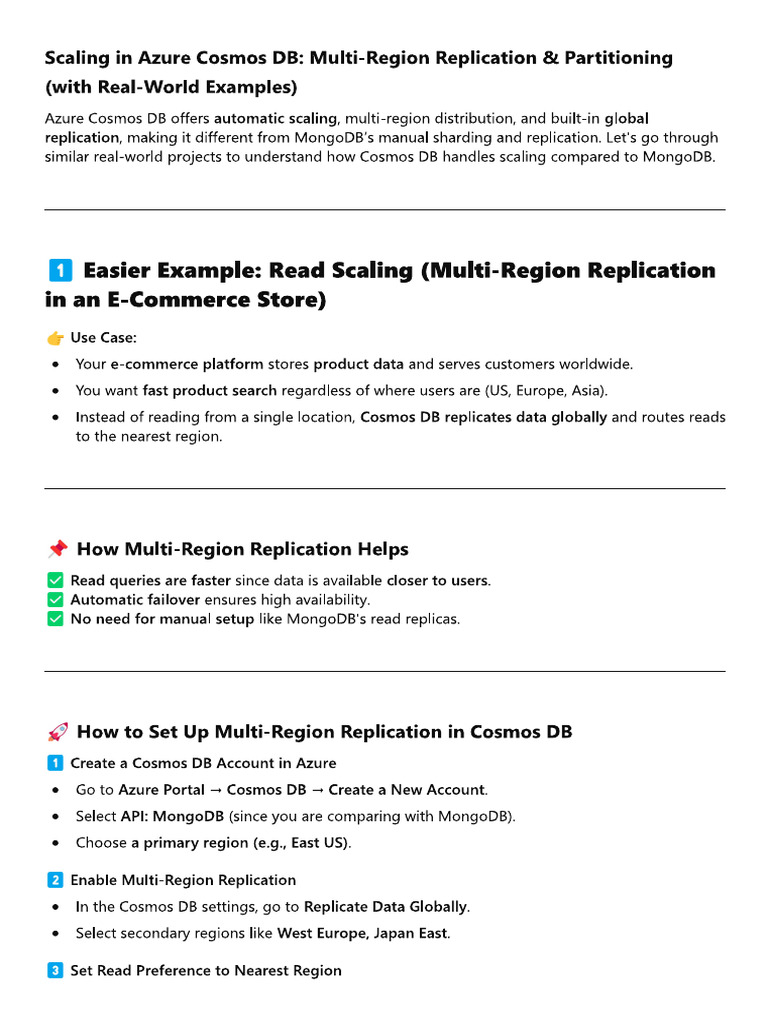 Scaling in Azure Cosmos DB Multi-Region Replication & Partitioning ...