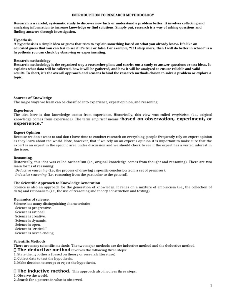 Introduction To Research Methodology | PDF | Sampling (Statistics) | Scientific Method