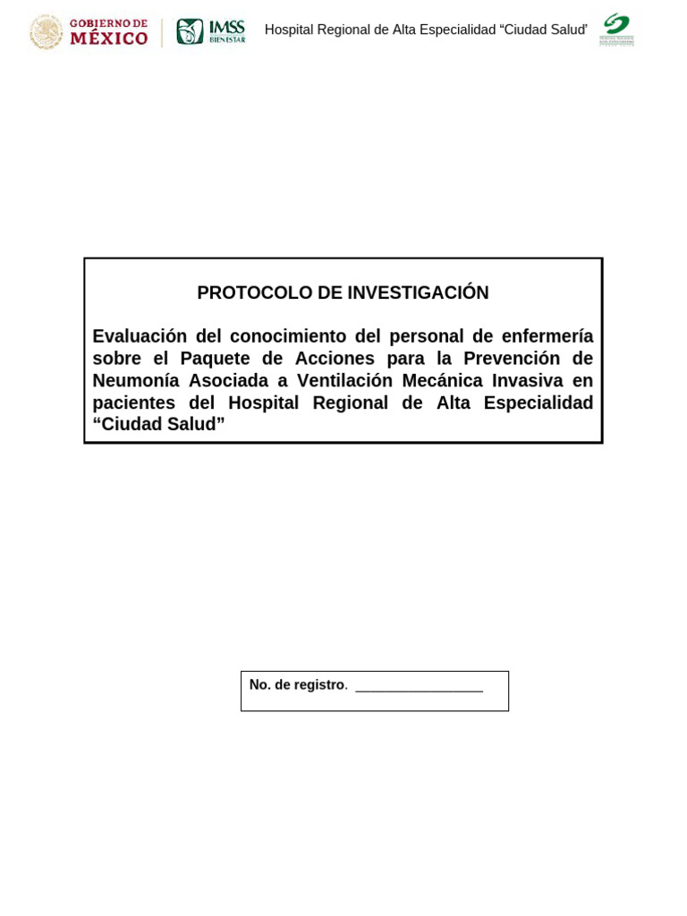 Archivo Del Protocolo Final a Entregado Por El Equipo | PDF | Neumonía | Enfermería