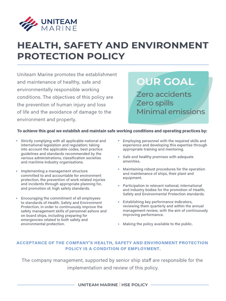 HSE Protection Policy Overview | PDF | Safety | Occupational Safety And ...