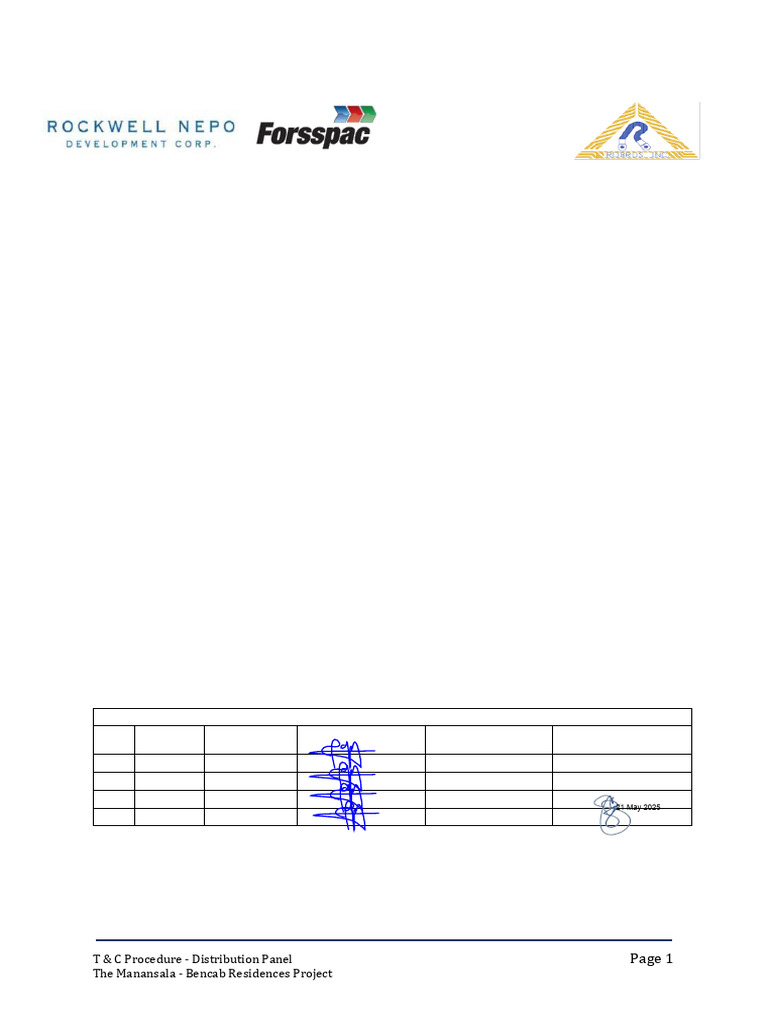 Testing and Commissioning of Distribution Panels | PDF | Electric Power ...