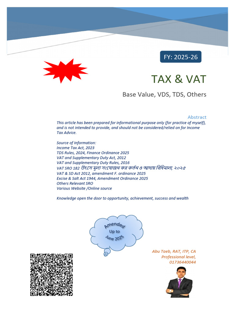 Tax & VAT 2025-26 | PDF