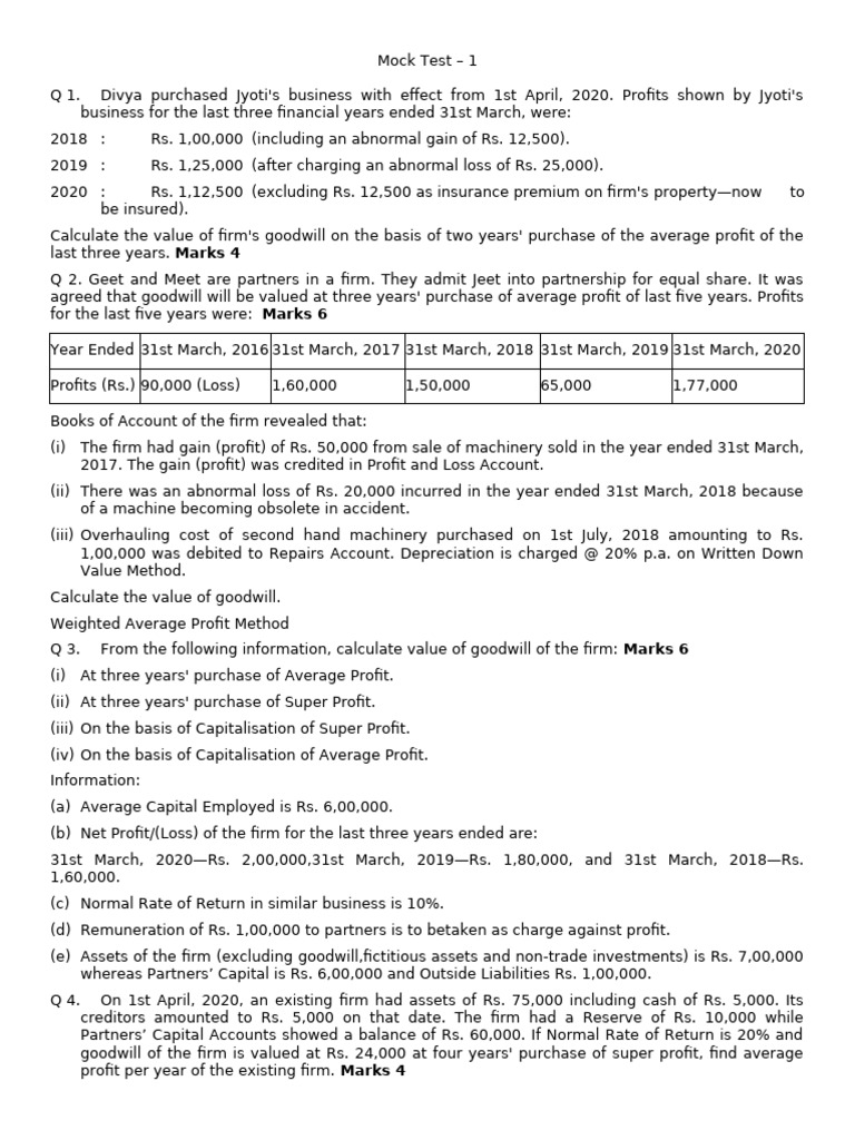12th Test CH 2 | PDF | Goodwill (Accounting) | Money