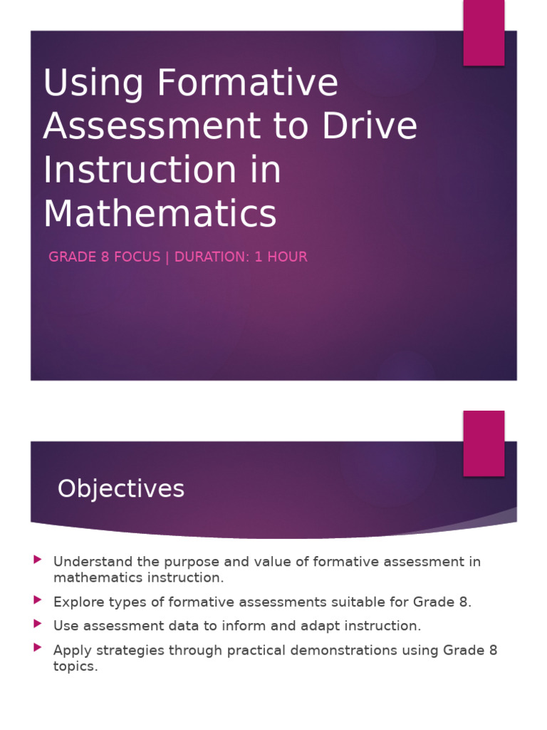 Formative Assessment Math Grade8 | PDF