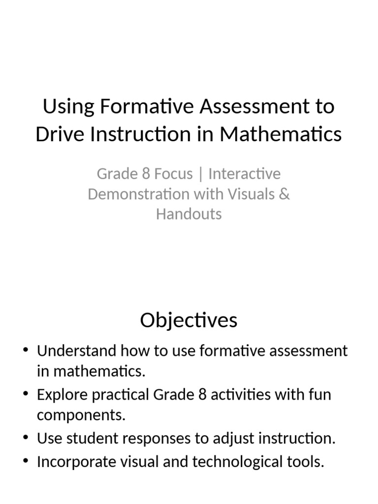 Formative Assessment Visuals Grade8 | PDF