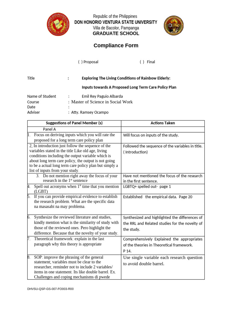 Albada Chapter 1-2 Compliance | PDF | Methodology