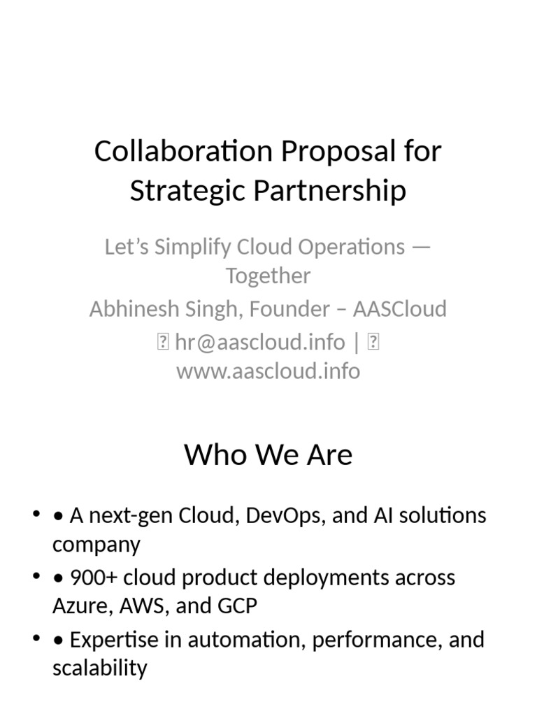 Strategic Cloud Partnership Proposal | PDF