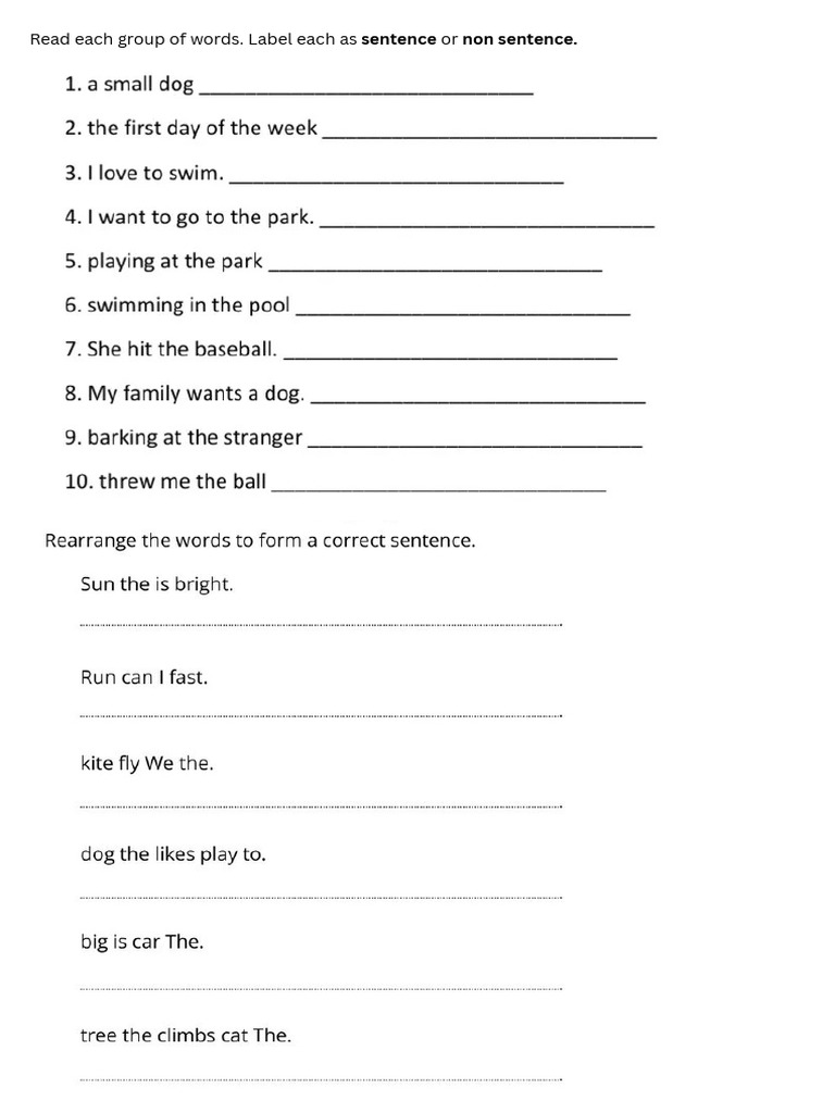 Sentence Structure Identification Guide | PDF