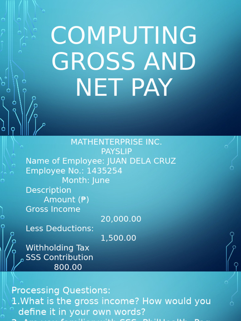 Computing Gross and Net Pay | PDF | Tax Deduction | Employment