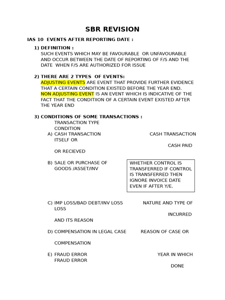 IAS 10: Events After Reporting Date | PDF