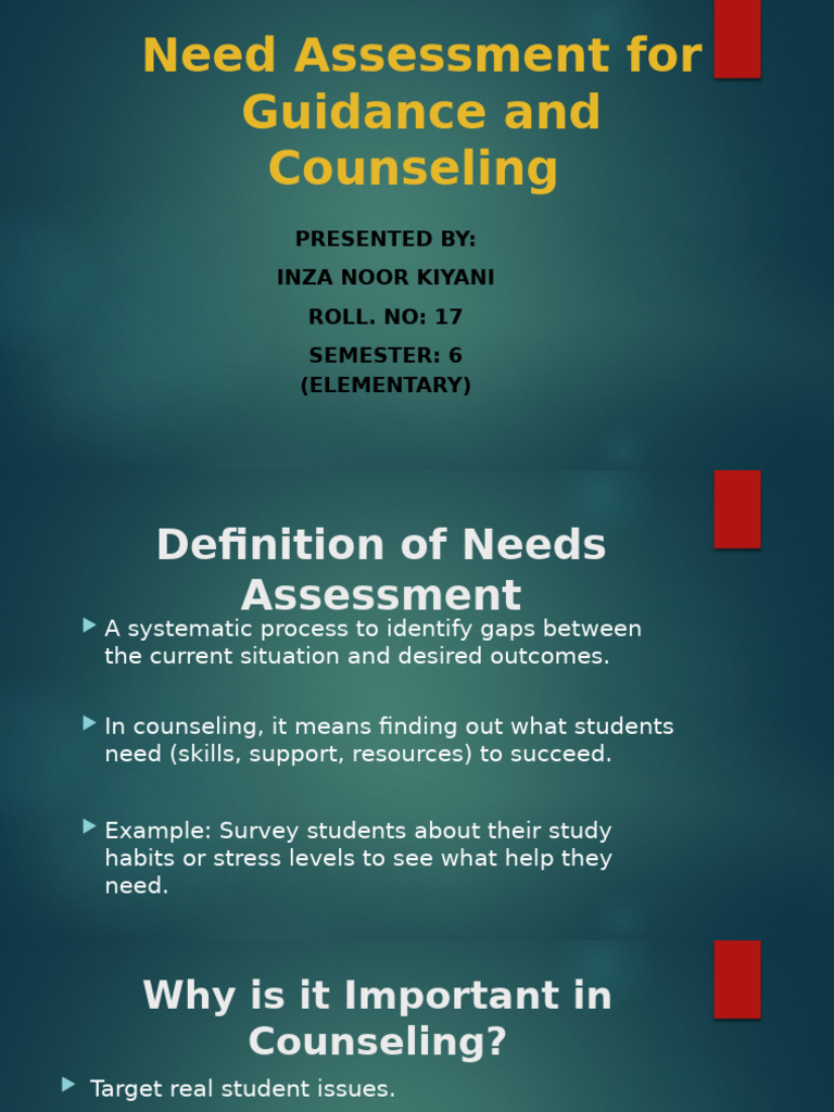 Effective Needs Assessment in Counseling | PDF