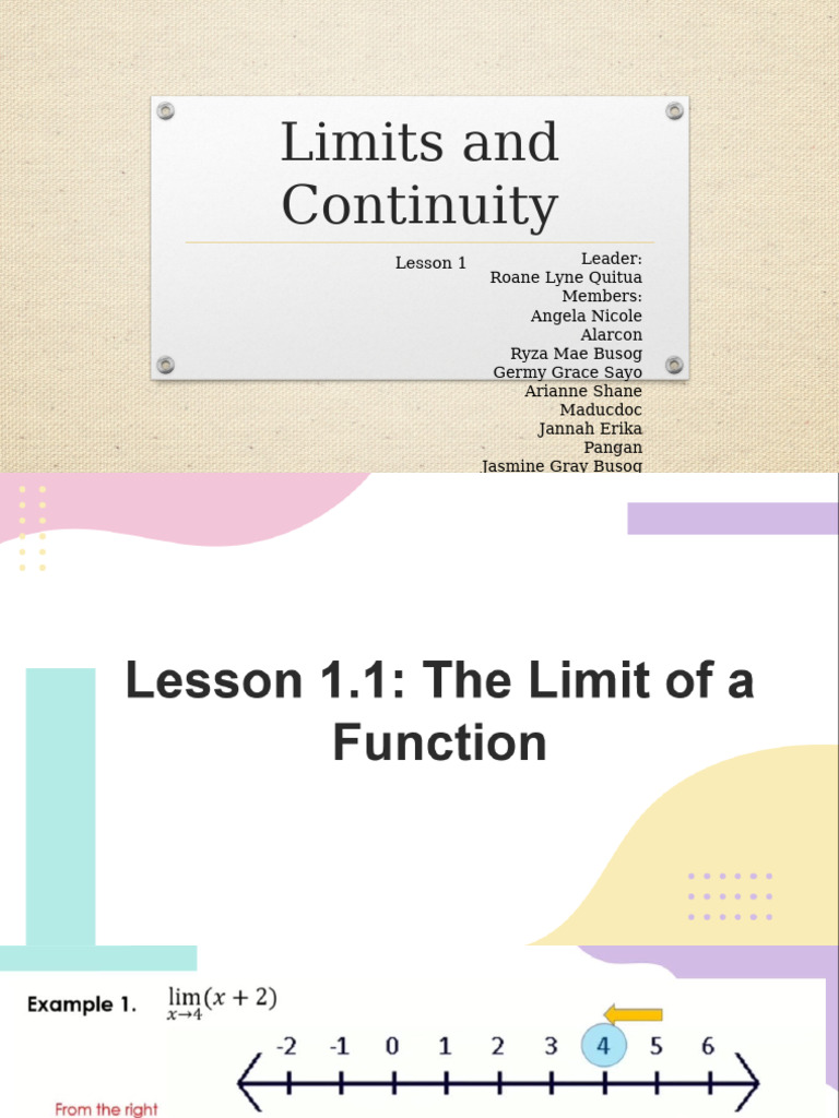 Lesson 1.1 4 Limits and Continuity | PDF