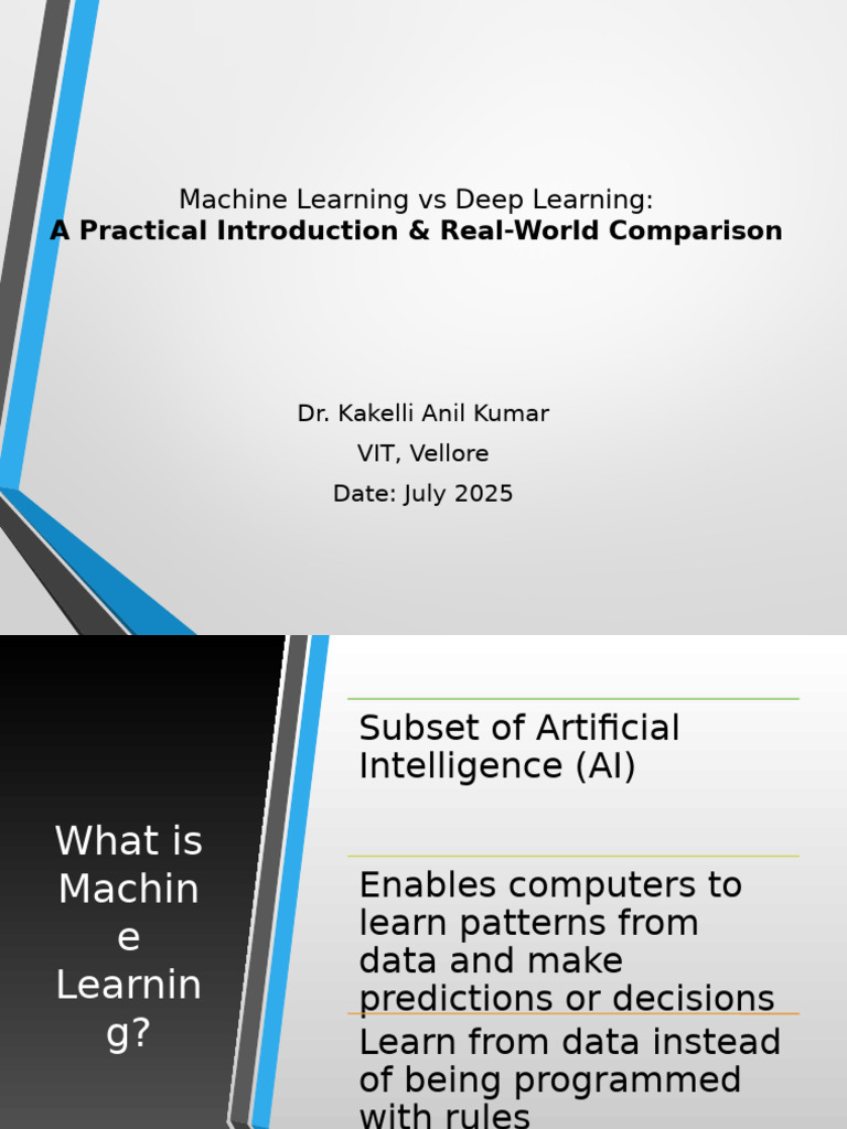 ML vs DL: Key Differences Explained | PDF | Machine Learning | Deep ...