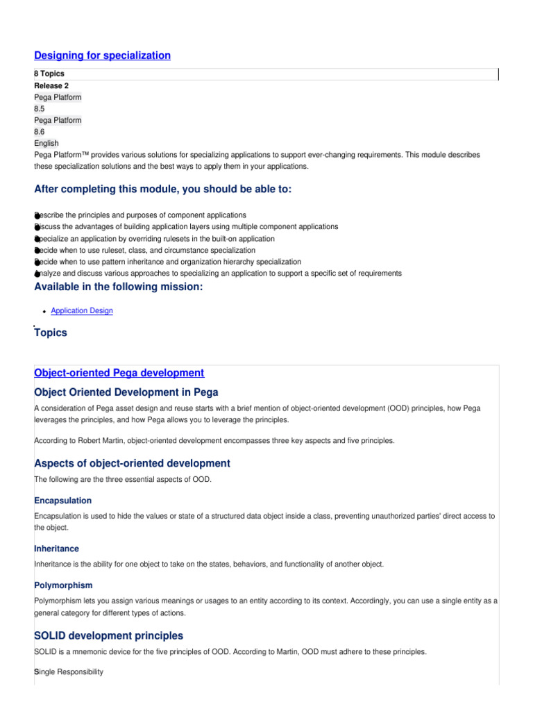 Pega Application Specialization Guide | PDF | Class (Computer ...