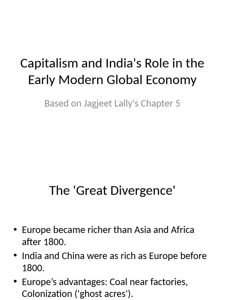 India Capitalism Early Global Economy | PDF