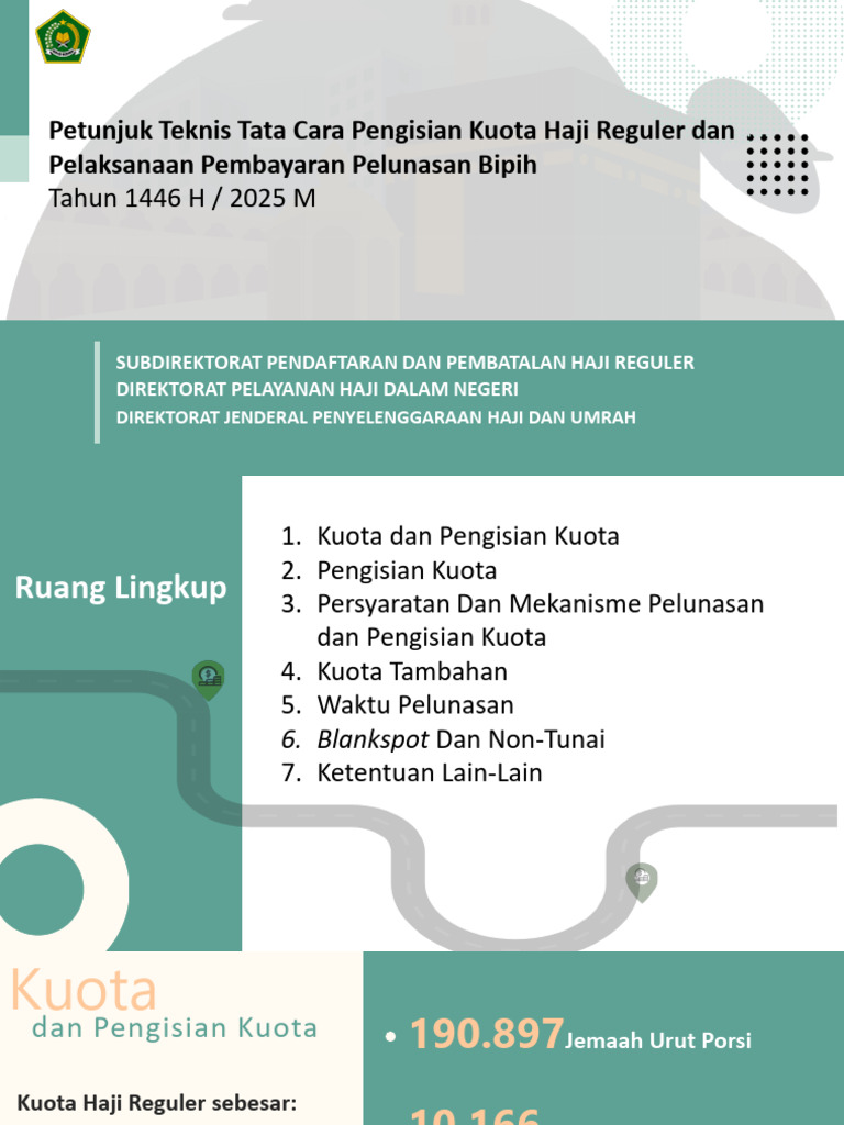 Panduan Pengisian Kuota Haji 2025 | PDF