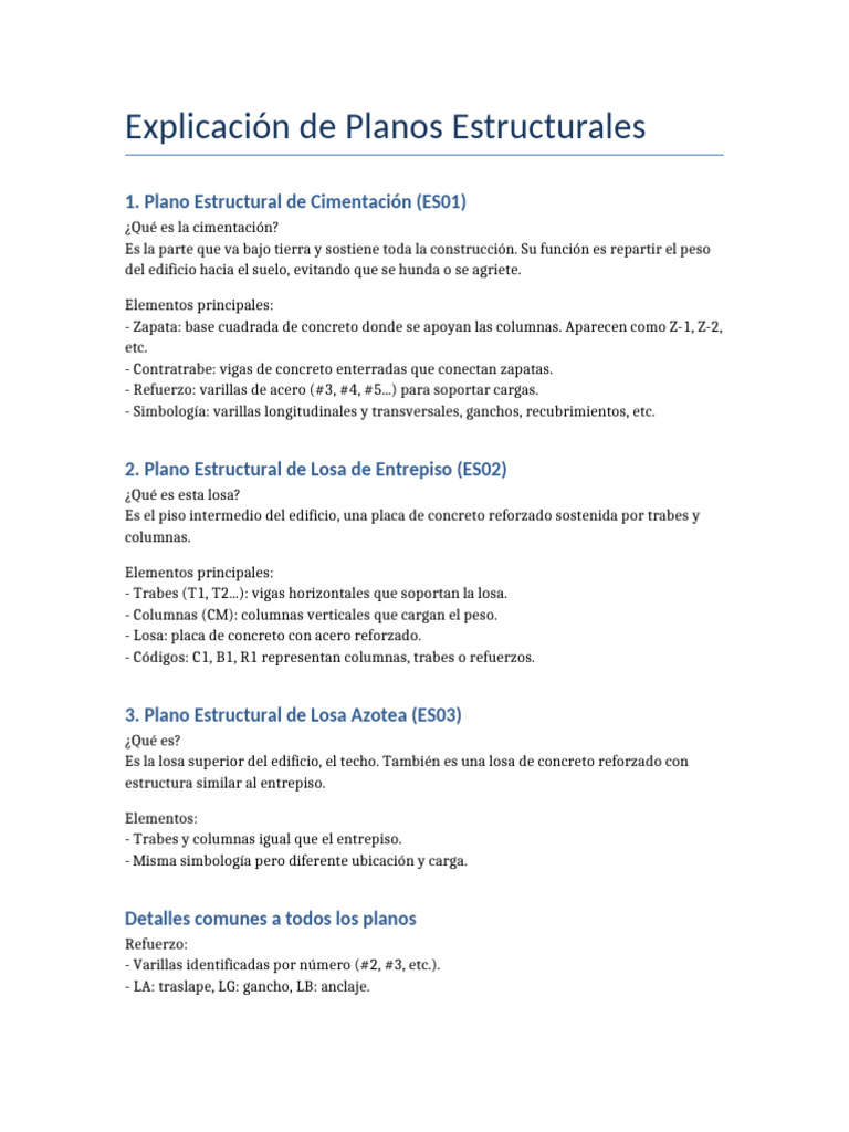 Planos Estructurales: Cimentación y Losa | PDF