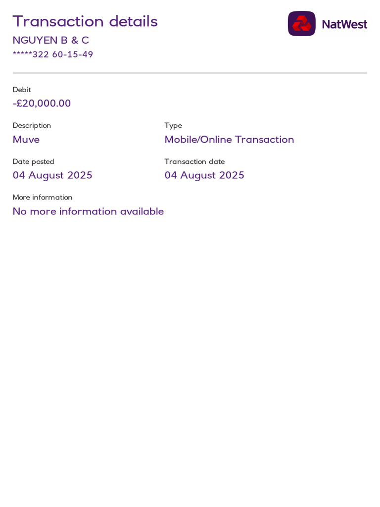 Transaction Details 04-Aug-2025 Muve | PDF
