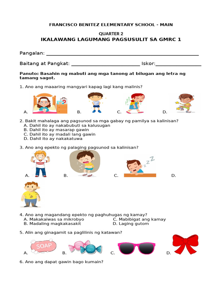 PT Grade 1 Matatag GMRC 1 | PDF