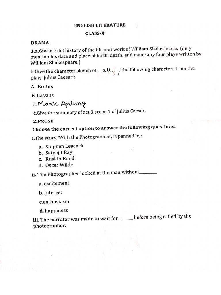Class 10 English Project Work | PDF