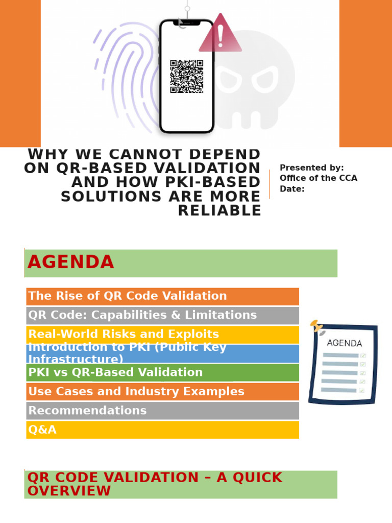QR Vs PKI Security Presentation v2 | PDF | Public Key Certificate ...
