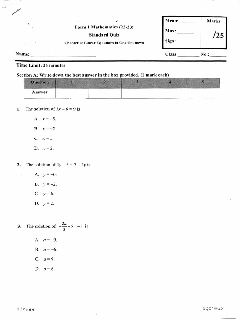 2023 S1 Chapter 4 Maths | PDF