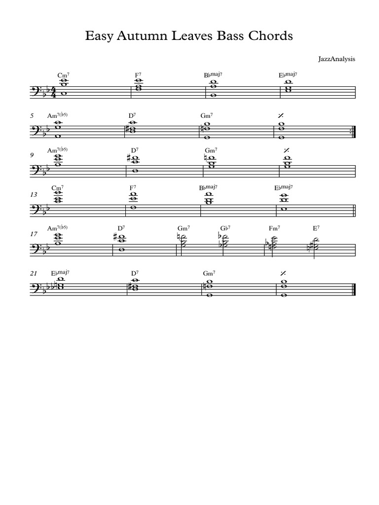 Easy Autumn Leaves Bass Chords | PDF
