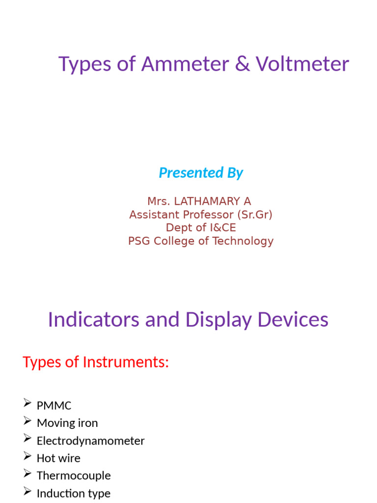10_Types of Ammeter & Voltmeter | PDF | Voltage | Electronic Engineering