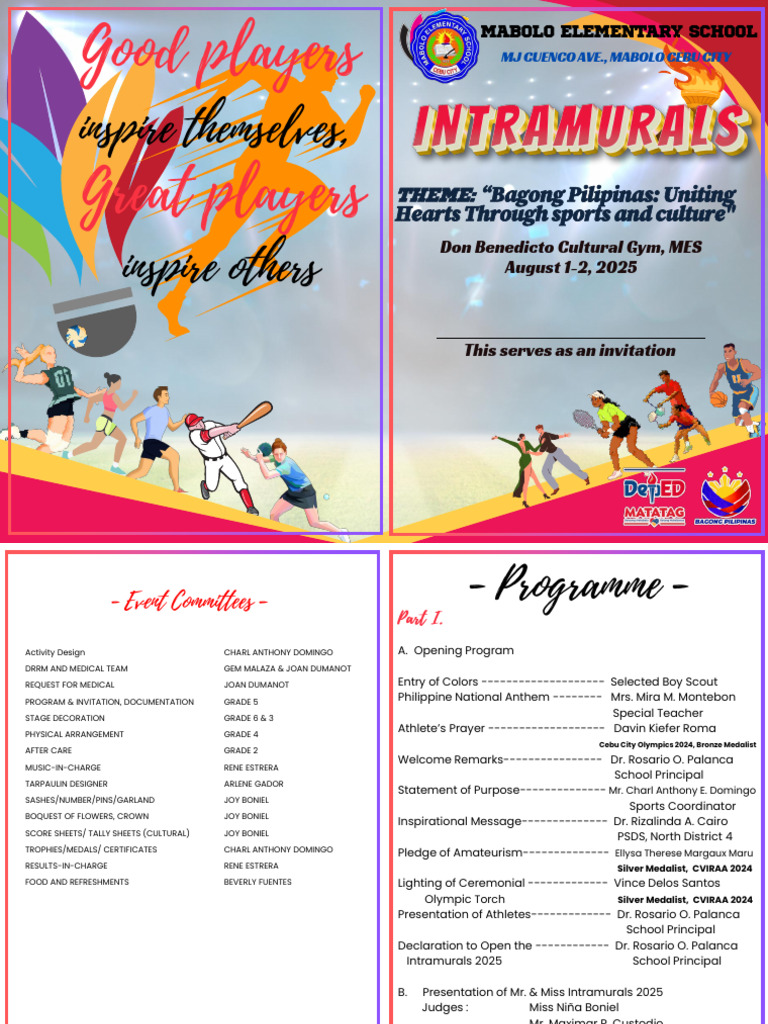 Intramurals 2025 Invitation and Program | PDF | Sports | Entertainment