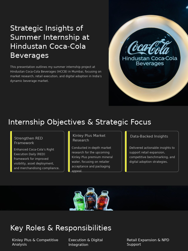 HCCB Internship: Kinley Plus Insights | PDF | Coca Cola | Retail