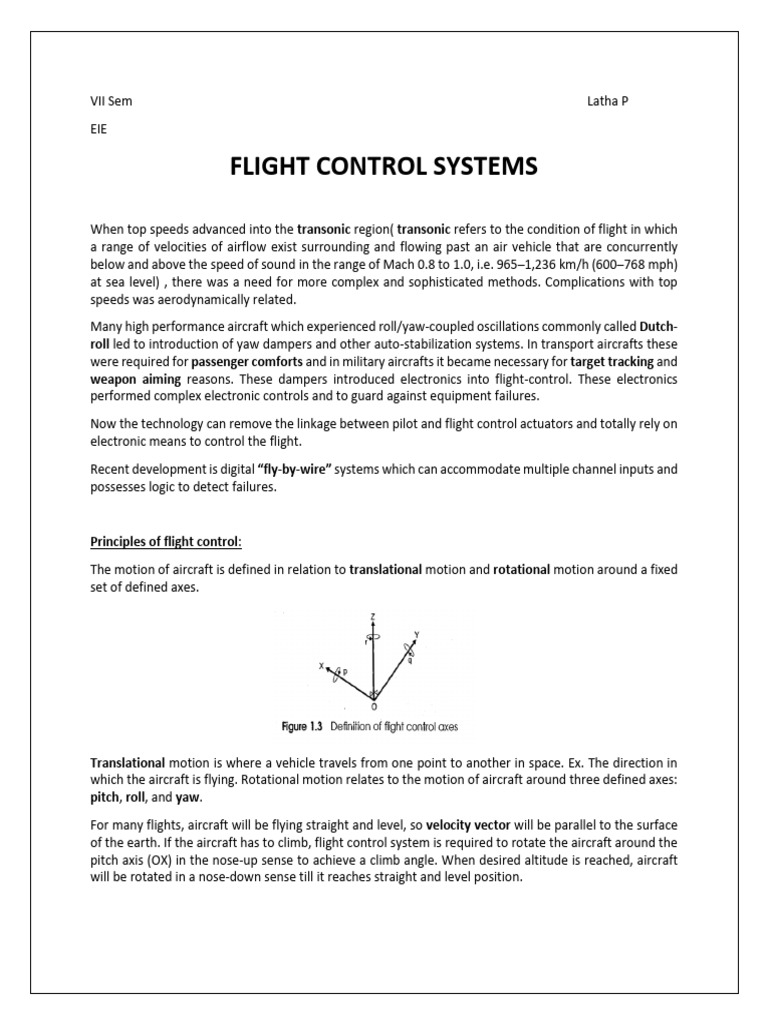 Flight Control System | PDF | Aircraft Flight Control System | Actuator