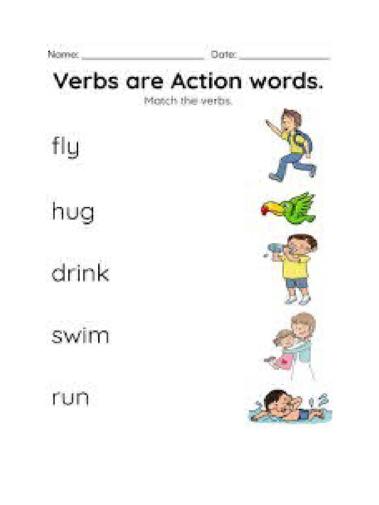 Words Are Action Words - Primary Classes. | PDF