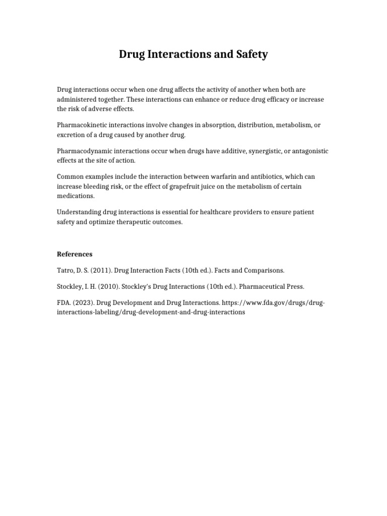 Understanding Drug Interactions | PDF