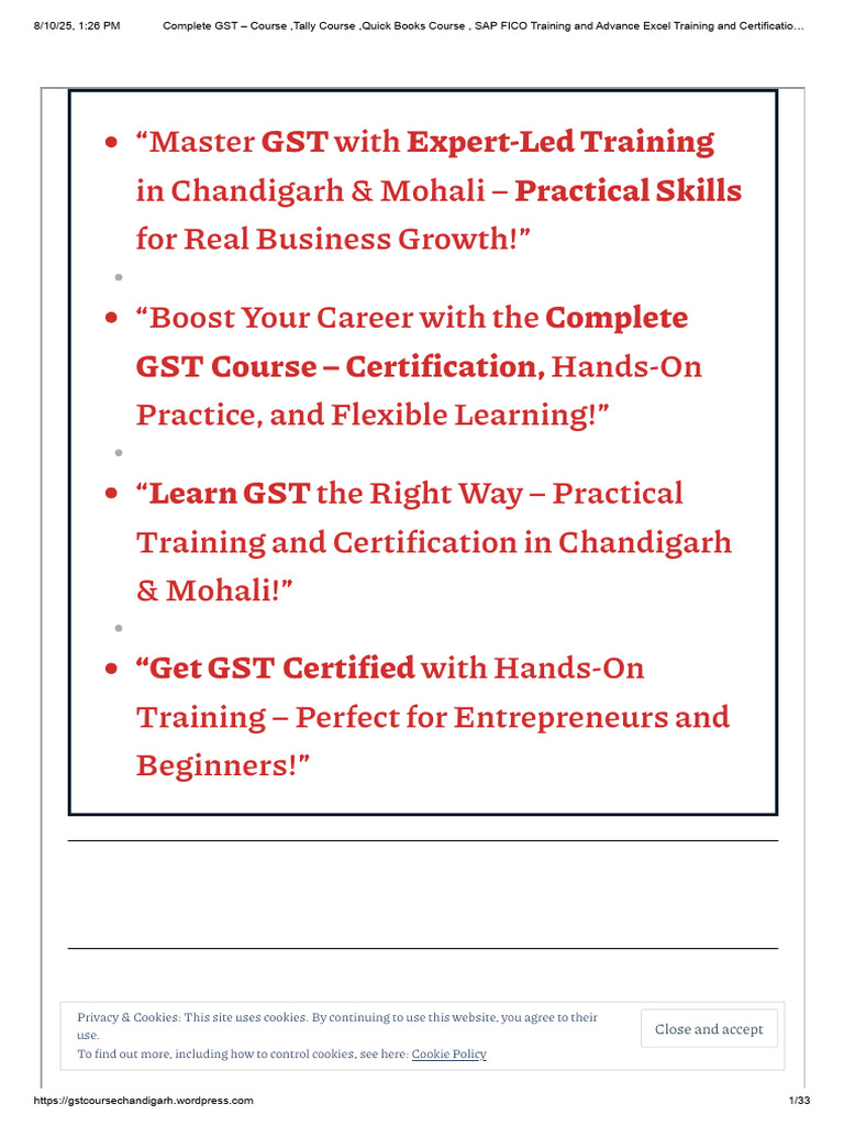 GST Expert-Led Training Practical Skills | PDF | Quick Books | Debits ...