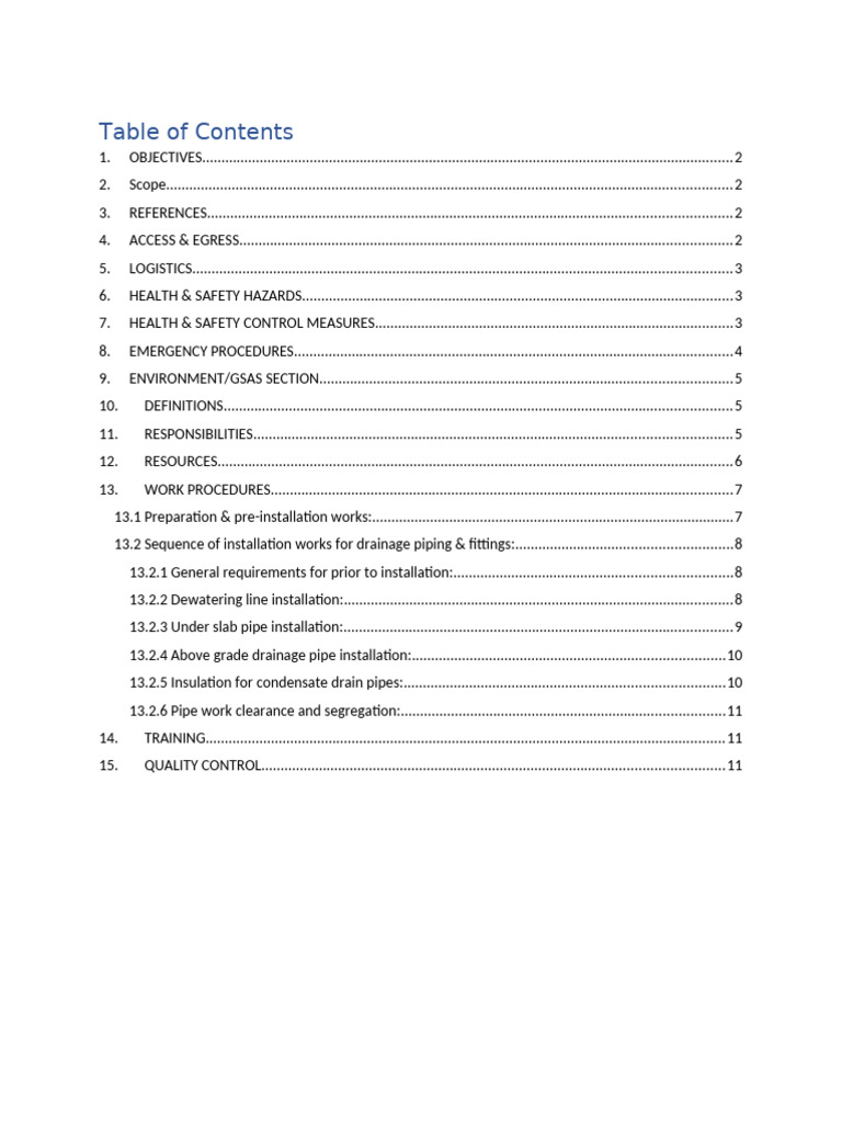 Drainage Method of Statment | PDF | Pipe (Fluid Conveyance) | Concrete