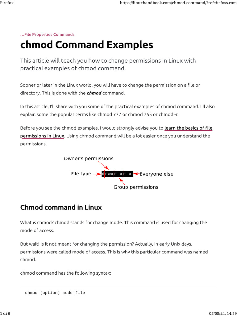Chmod 777 or 755 - Learn To Use Chmod Command With Examples | PDF ...