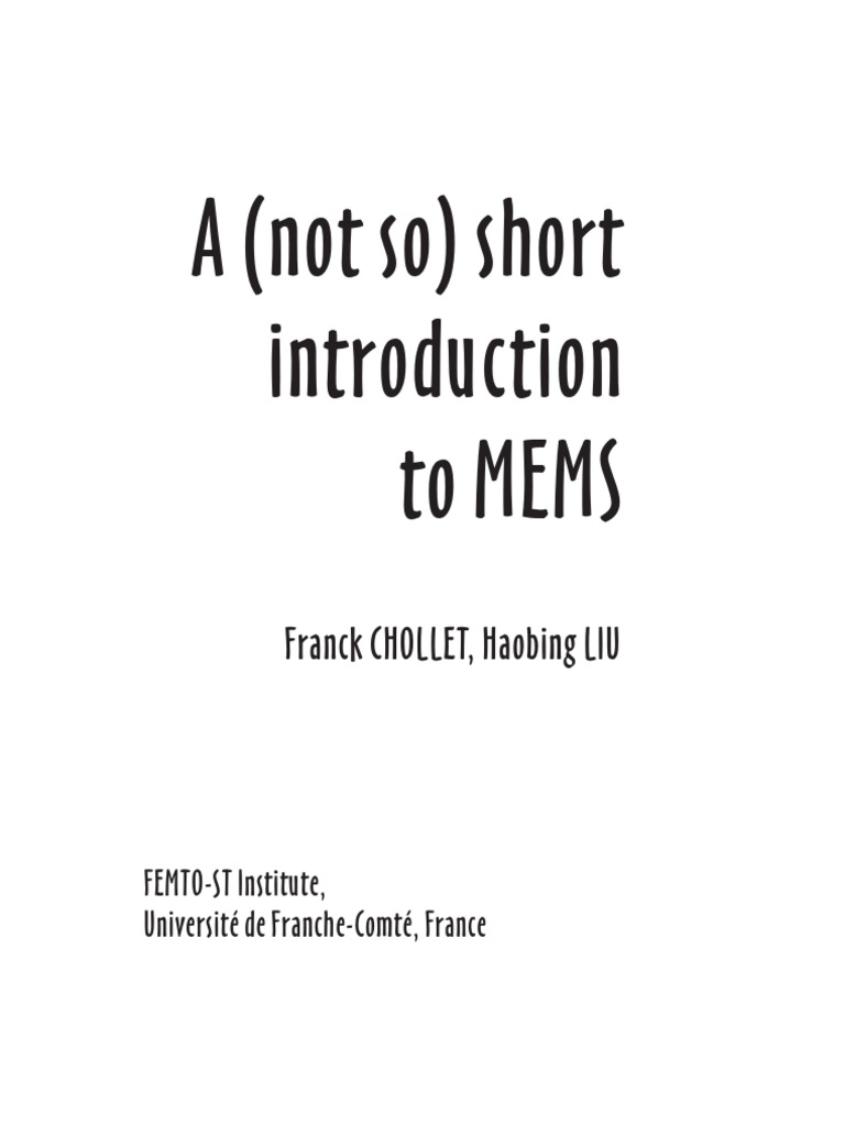 Short Intro of MEMS | PDF | Microelectromechanical Systems ...