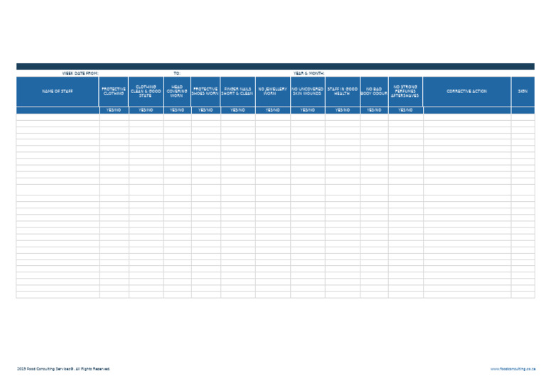 Staff Grooming Compliance Checklist | PDF