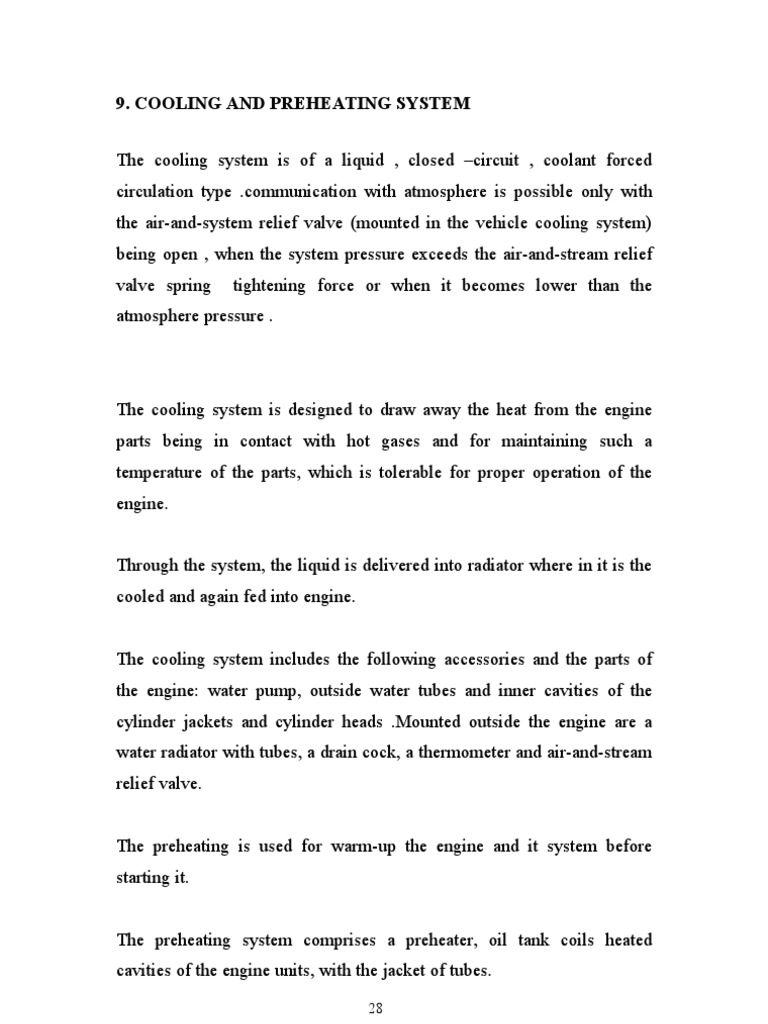 Cooling and Preheating System | PDF | Pump | Engines