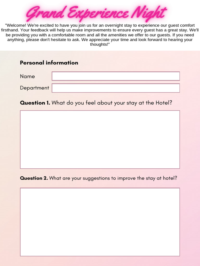 Pastel Gradient Survey Form Document | PDF