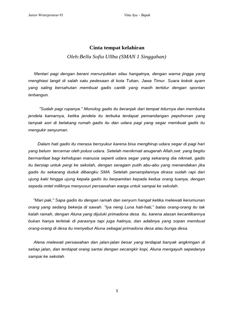 Template Naskah Cerpen | PDF