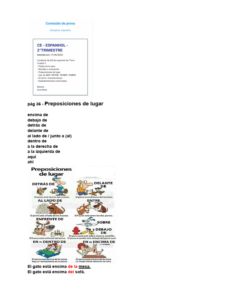 Preposiciones y verbos en español | PDF