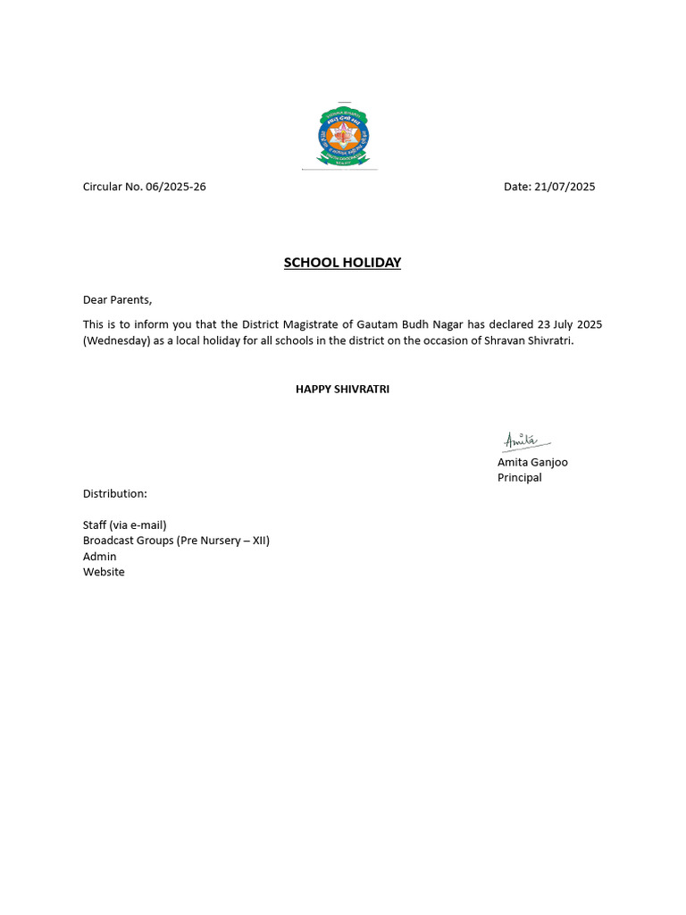 School Holiday | PDF