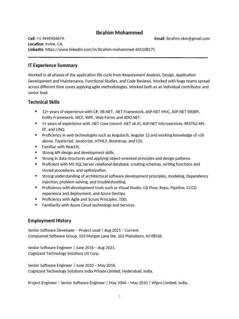 Ibrahim Mohammed | PDF | Microsoft Sql Server | Entity Framework