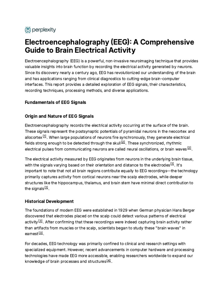 Comprehensive EEG Guide: Signals & Techniques | PDF ...
