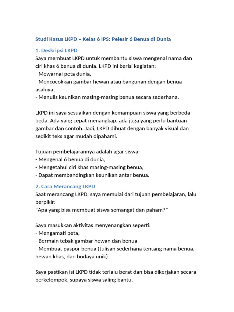 LKPD Interaktif 6 Benua untuk Kelas 6 | PDF