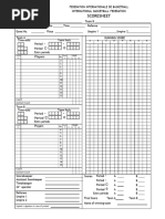 FIBA Basketball Scoresheet | PDF