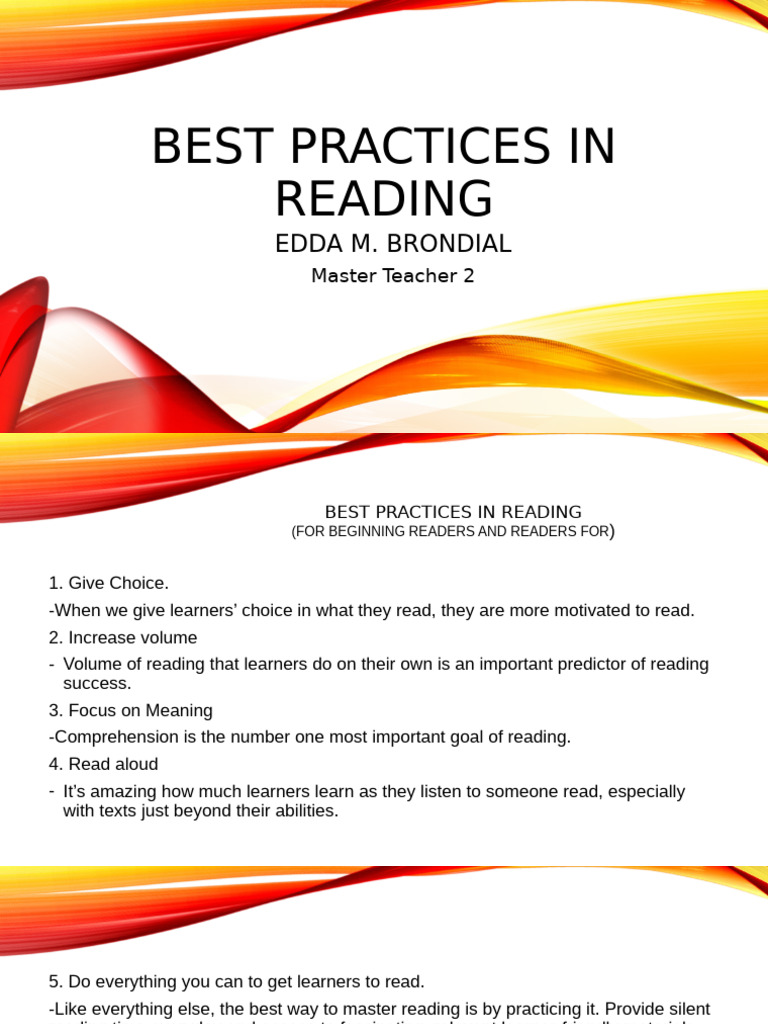 Best Practices for Teaching Reading | PDF | Reading Comprehension | Phonics